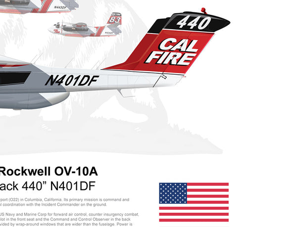 CAL FIRE OV-10 Bronco Columbia Air Attack 440 N401DF with Tankers ...