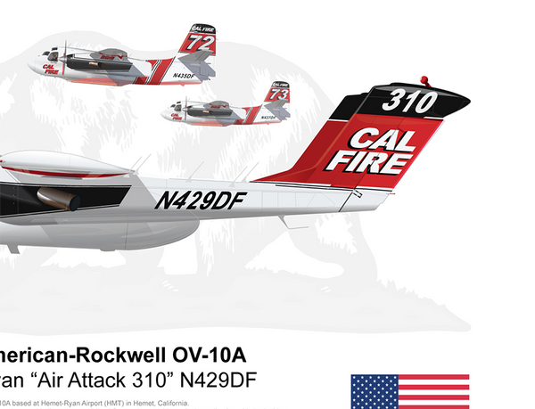 CAL FIRE OV-10 Bronco Hemet-Ryan Air Attack 310 N429DF with Tankers ...