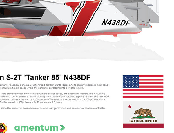 CAL FIRE Sonoma Air Attack S-2T Airtanker 85 N438DF with Air Attack 14 ...