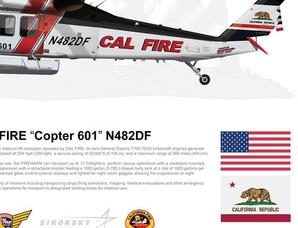 CAL FIRE FIREHAWK "Copter 601" N482DF - Lian Media