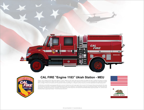 CAL FIRE Model 34 Type 3 FIRE ENGINE 1183 UKIAH STATION - Lian Media