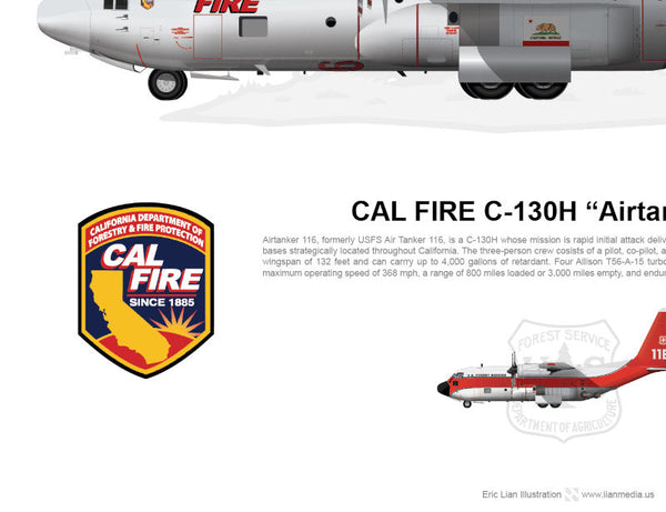 CAL FIRE C-130H Airtanker 116 - Lian Media