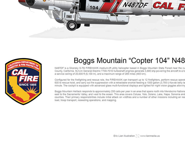 CAL FIRE FIREHAWK BOGGS MOUNTAIN HELITACK “Copter 104” N487DF - Static ...