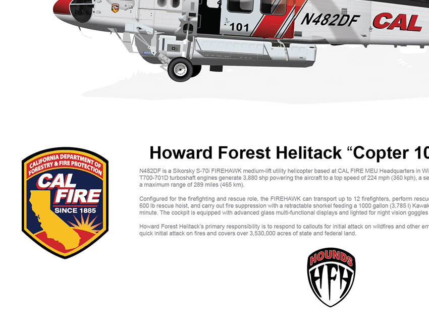 CAL FIRE FIREHAWK HOWARD FOREST COPTER 101 N482DF - Static - Lian Media