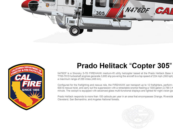 Cal Fire FIREHAWK Prado Helitack “Copter 305” N476DF - Static - Lian Media