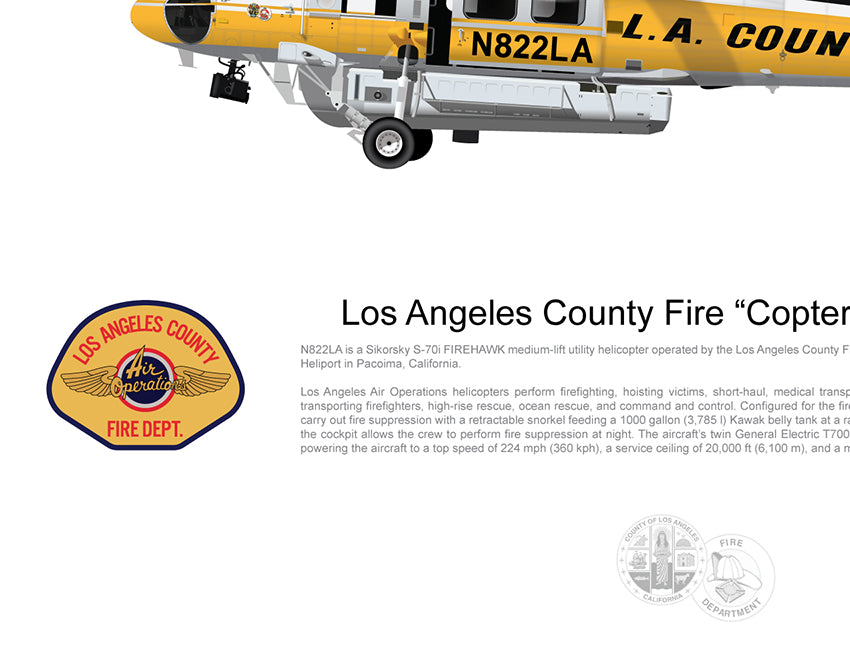 Los Angeles LA County Fire FIREHAWK “Copter 22” N822LA - Lian Media