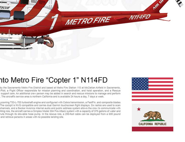SACRAMENTO METRO FIRE UH-1 HUEY "COPTER 1" N114FD - Lian Media