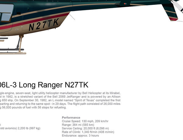 BELL 206L-3 LONG RANGER N27TK - HELICO - Lian Media