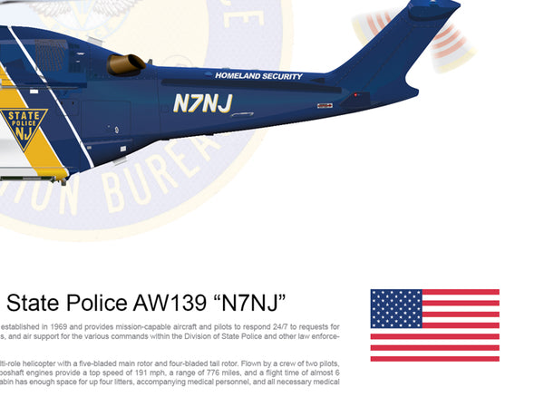 New Jersey State Police AgustaWestland AW139 N7NJ - FLYING - Lian Media